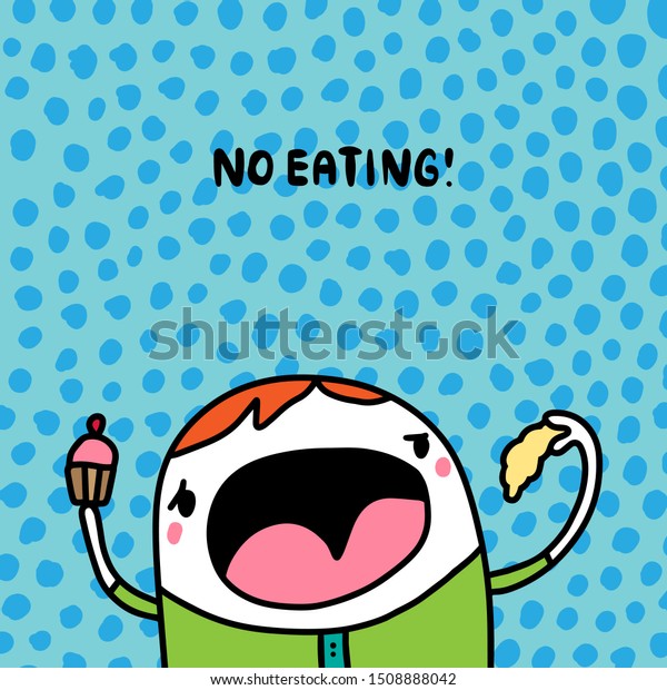 No Eating Warning Sign Comic Cartoon: Stock-Vektorgrafik (Lizenzfrei ...
