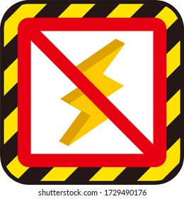 No Electricity Sign Isolated Vector Illustration Stock Vector (Royalty ...