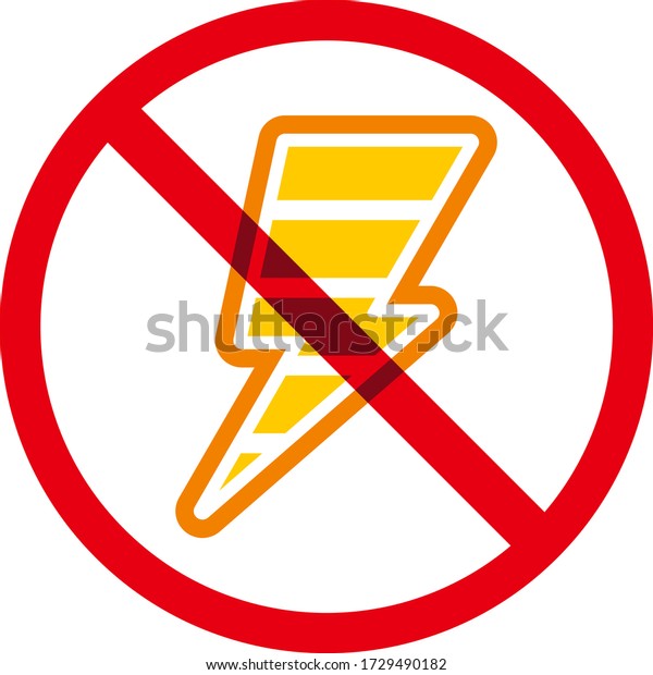 No Electricity Sign Isolated Vector Illustration Stock Vector (Royalty ...