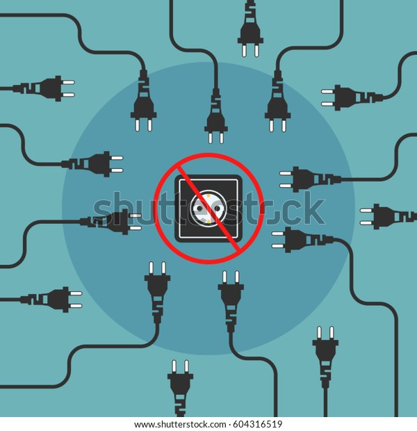 No Electricity Vector Flat Design Concept Stock Vector (Royalty Free ...
