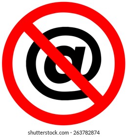 No Email Sign Icon: vector de stock (libre de regalías) 263782874 ...