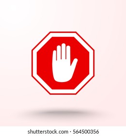 No Entry Hand Sign Icon Vector Stock Vector (Royalty Free) 564500356 ...