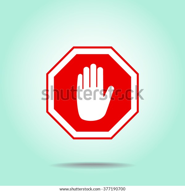 No Entry Hand Sign Icon Vector: เวกเตอร์สต็อก (ปลอดค่าลิขสิทธิ์ ...