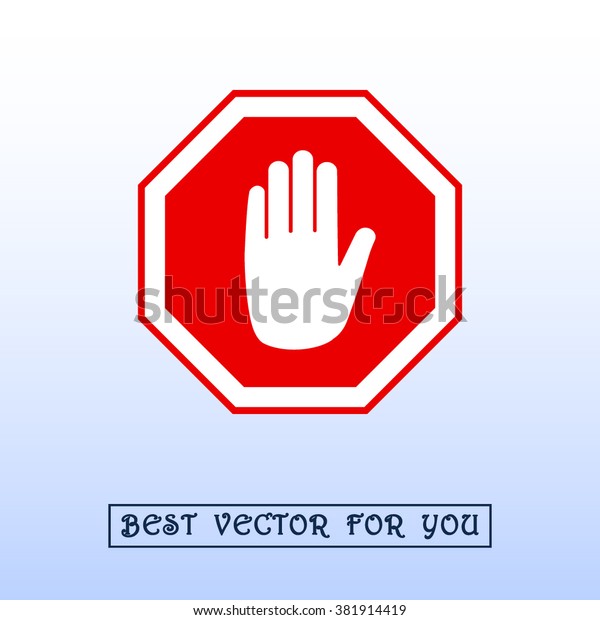 No entry hand sign icon, vector illustration. Flat design style