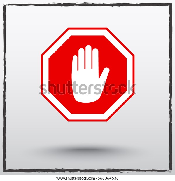 No Entry Hand Sign Icon Vector Stock Vector (Royalty Free) 568064638 ...