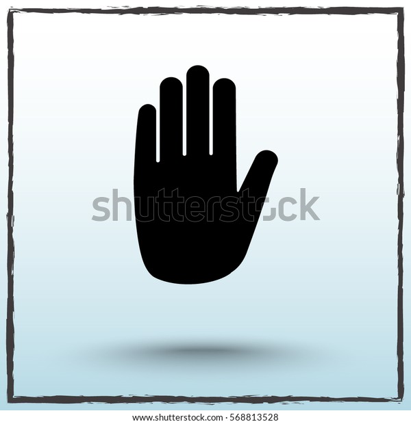 No Entry Hand Sign Icon Vector: เวกเตอร์สต็อก (ปลอดค่าลิขสิทธิ์ ...