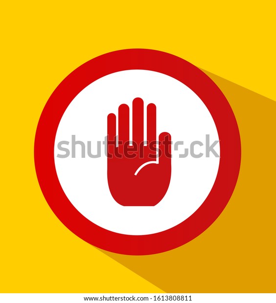 No Entry Hand Sign Vector Stock Vector (Royalty Free) 1613808811 ...