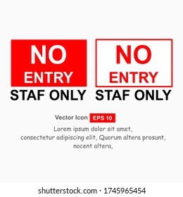 Vektor Stok No Entry Sign No Access Label (Tanpa Royalti) 1745965454 ...
