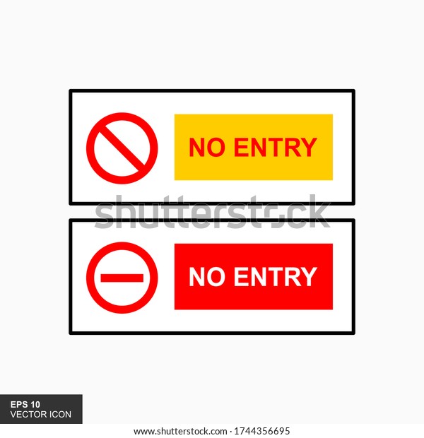 No Entry Sign No Access Label: stockvector (rechtenvrij) 1744356695 ...
