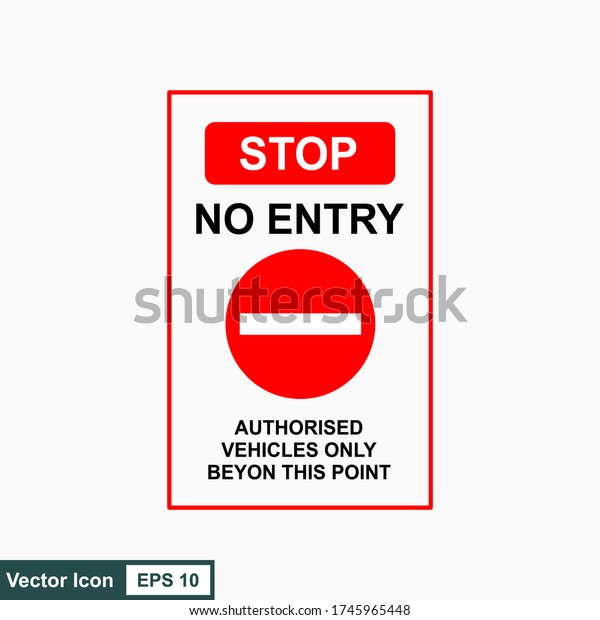 No Entry Sign No Access Label Stock Vector (Royalty Free) 1745965448 ...