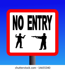 Restricted Area No Entry Sign On Stock Vector (Royalty Free) 12125758 ...