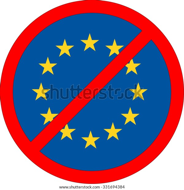 No Entry Sign Front Eu Flag Stock Vector (Royalty Free) 331694384 ...
