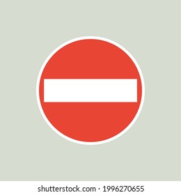 No Entry Sign On Gray Background Stock Vector (Royalty Free) 1996270655 ...