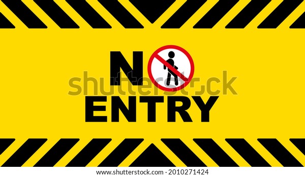 No Entry Sign On Yellow Background Stock Vector (Royalty Free ...
