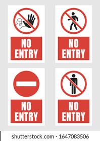 No Entry Sign Set No Access Stock Vector (Royalty Free) 1647083506