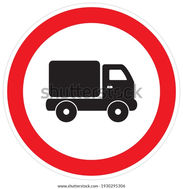No Entry Trucks Road Sign Red Stock Vector (Royalty Free) 1930295306