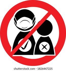 Vektor Stok No Entry Without Face Mask Ban (Tanpa Royalti) 1826447225 ...