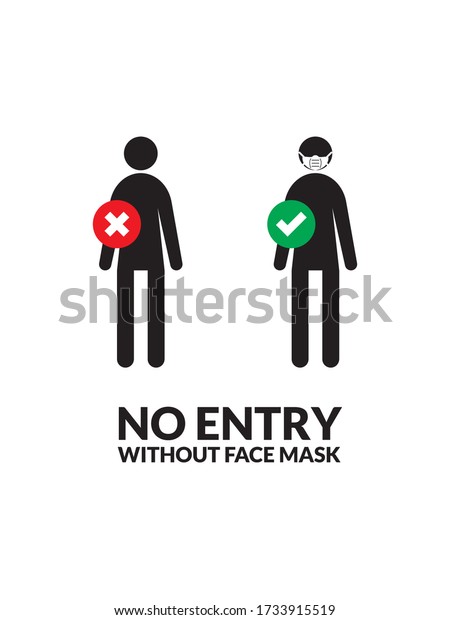 No Entry Without Face Mask Vector Stock Vector (Royalty Free ...