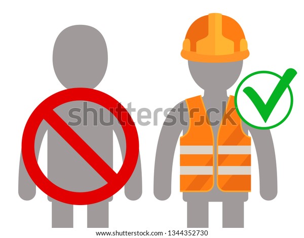 No Entry Without Safety Vest Hard Stock Vector (Royalty Free ...