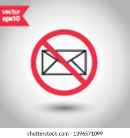 No Envelope Icon Forbidden Mailing Icon Stock Vector (Royalty Free ...