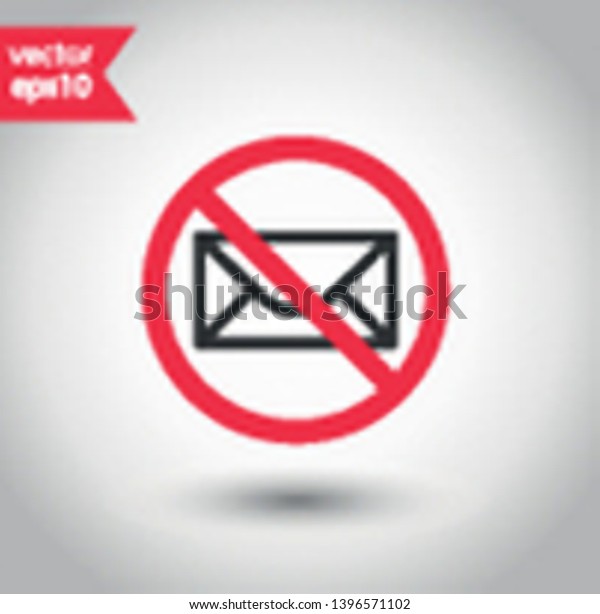 No Envelope Icon Forbidden Mailing Icon Stock Vector (Royalty Free ...