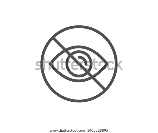 No Eye Line Icon Not Looking Stock Vector (Royalty Free) 1405828895 ...