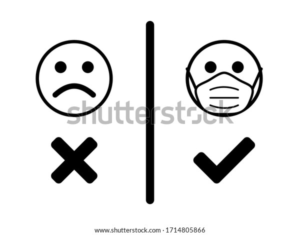 No Face Mask No Entry Icon Stock Vector (Royalty Free) 1714805866 ...