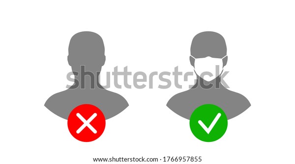 No Face Mask No Entry People Stock Vector (Royalty Free) 1766957855 ...