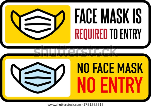 No Face Mask No Entry Sign Stock Vector (Royalty Free) 1751282513