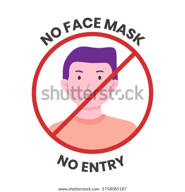 No Face Mask No Entry Sign: เวกเตอร์สต็อก (ปลอดค่าลิขสิทธิ์) 1758085187 ...