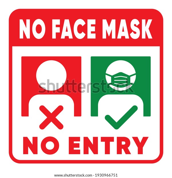 No Face Mask No Entry Sign Stock Vector (Royalty Free) 1930966751 ...