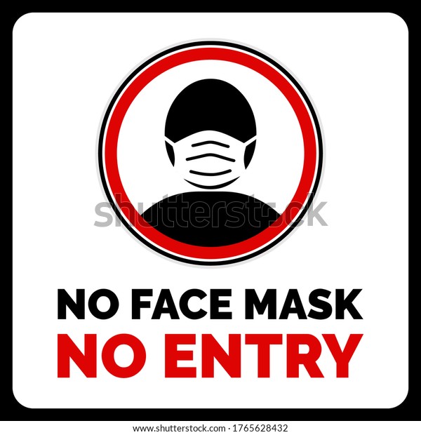 No Face Mask No Entry Warning Stock Vector (Royalty Free) 1765628432
