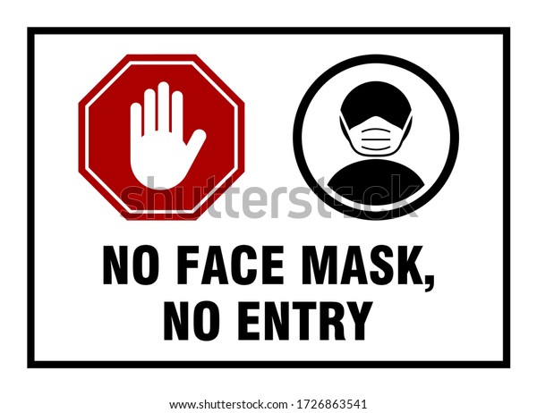 No Face Mask No Entry Wear Stock Vector (Royalty Free) 1726863541 ...