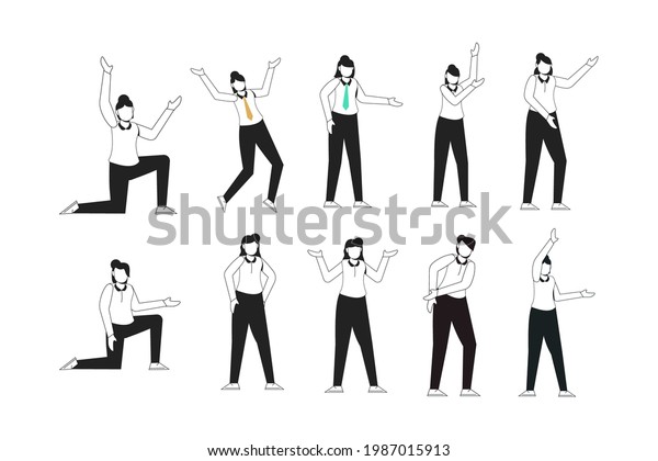 No Face Young Lady Worker Character Stock Vector (Royalty Free ...