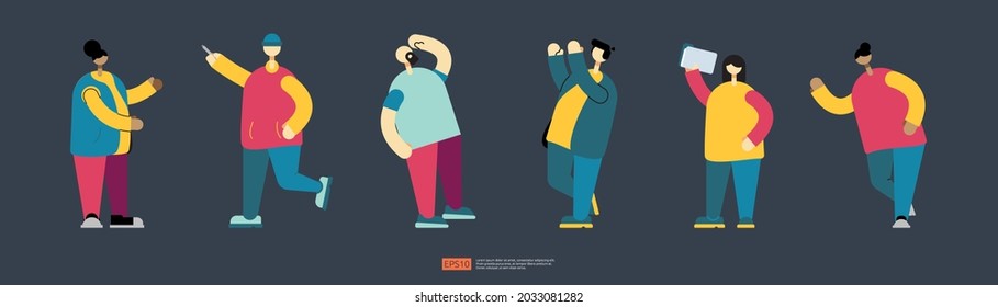 No Face Young Man Character Set Stock Vector (Royalty Free) 2033081282 ...