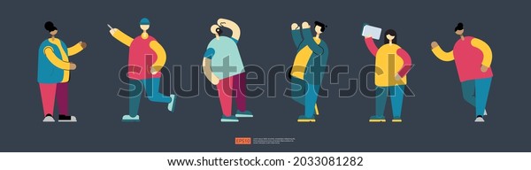 No Face Young Man Character Set Stock Vector (Royalty Free) 2033081282 ...