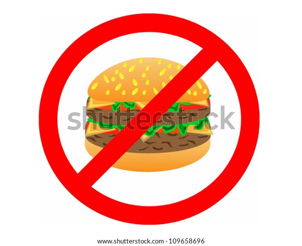 No Fast Food Label Stock Vector (Royalty Free) 109658696 | Shutterstock