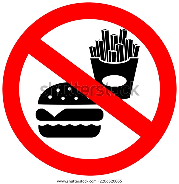 No Fast Food Vector Sign Isolated Stock Vector (Royalty Free ...