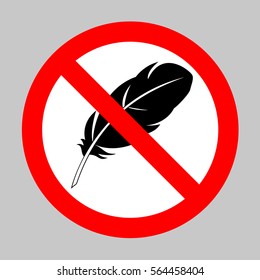 No Feather Sign Illustration Forbidden Sign: vector de stock (libre de ...