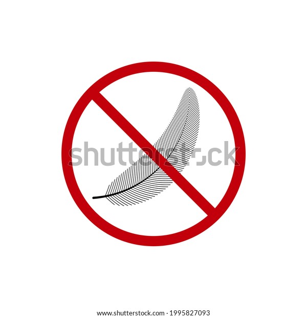 No Feather Sign Isolated On White Stock Vector (Royalty Free ...
