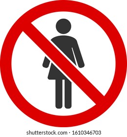 No Female Vector Icon Flat No Stock Vector (Royalty Free) 1610346703 ...