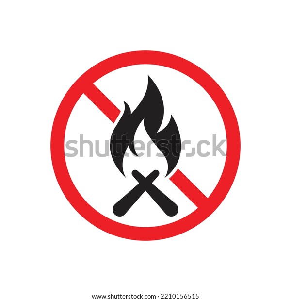 No Fire Icon Symbol No Flame Stock Vector (Royalty Free) 2210156515 ...