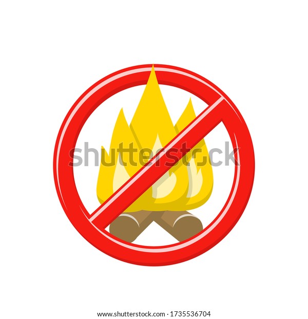 No Fire Sign Forbidden Open Flame Stock Vector (Royalty Free) 1735536704