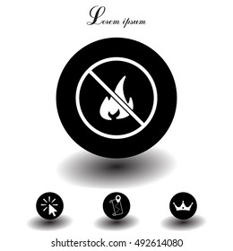 No Fire Sign Icon Stock Vector (Royalty Free) 492614080 | Shutterstock