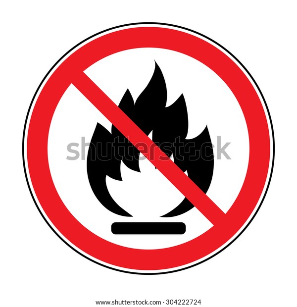 No Fire Sign Prohibition Open Flame Stock Vector (Royalty Free ...