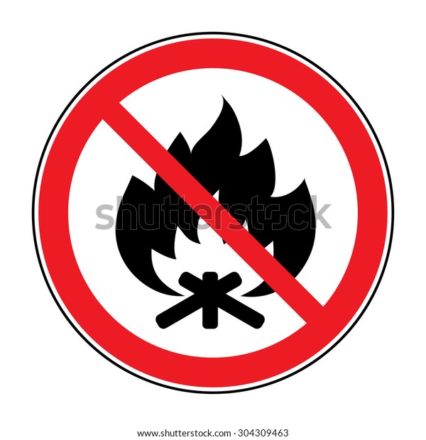No Fire Sign Prohibition Open Flame Stock Vector (Royalty Free ...