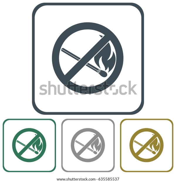 No Fire Sign Prohibition Open Flame Stock Vector (Royalty Free ...