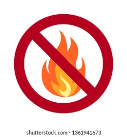 No Fire Sign Simple Vector Illustration Stock Vector (Royalty Free ...