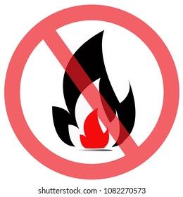 No Fire Vector Sign Icon Symbol Stock Vector (Royalty Free) 1082270573