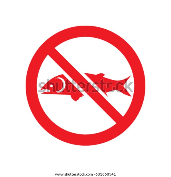 No Fish Sign Illustration Stock Vector (Royalty Free) 681668341 ...